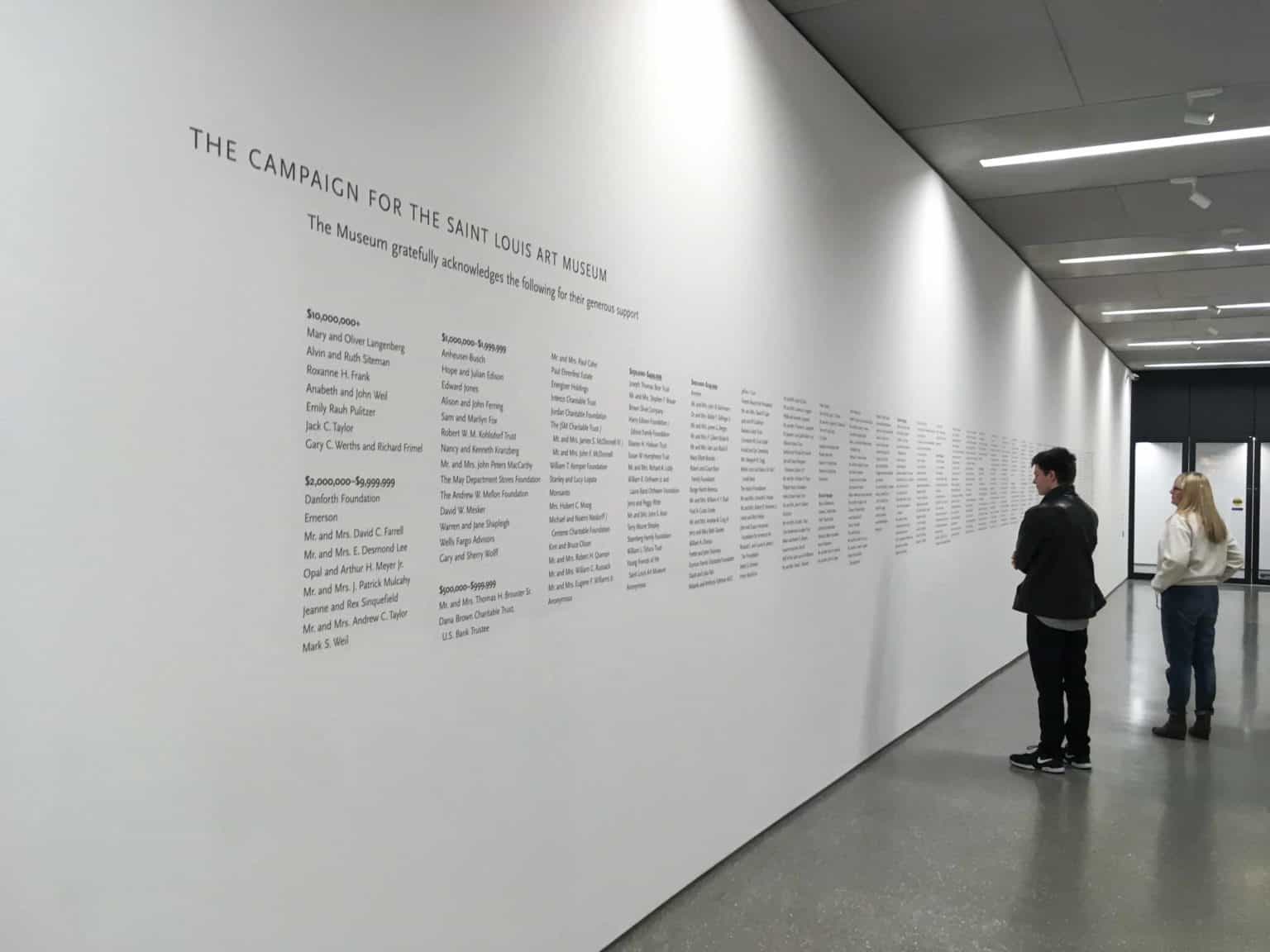 Saint Louis Art Museum Donor Wall - Engraphix Architectural Signage, Inc.