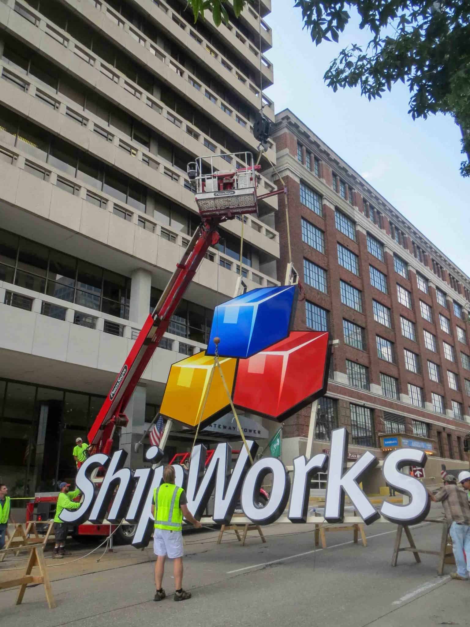ShipWorks Exterior Sign Install - Engraphix Architectural Signage, Inc.