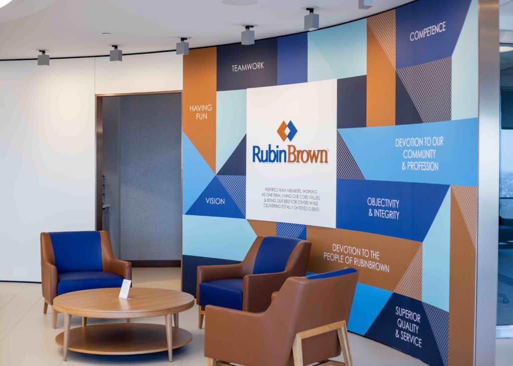 RubinBrown Logo Wall - Engraphix Architectural Signage, Inc.