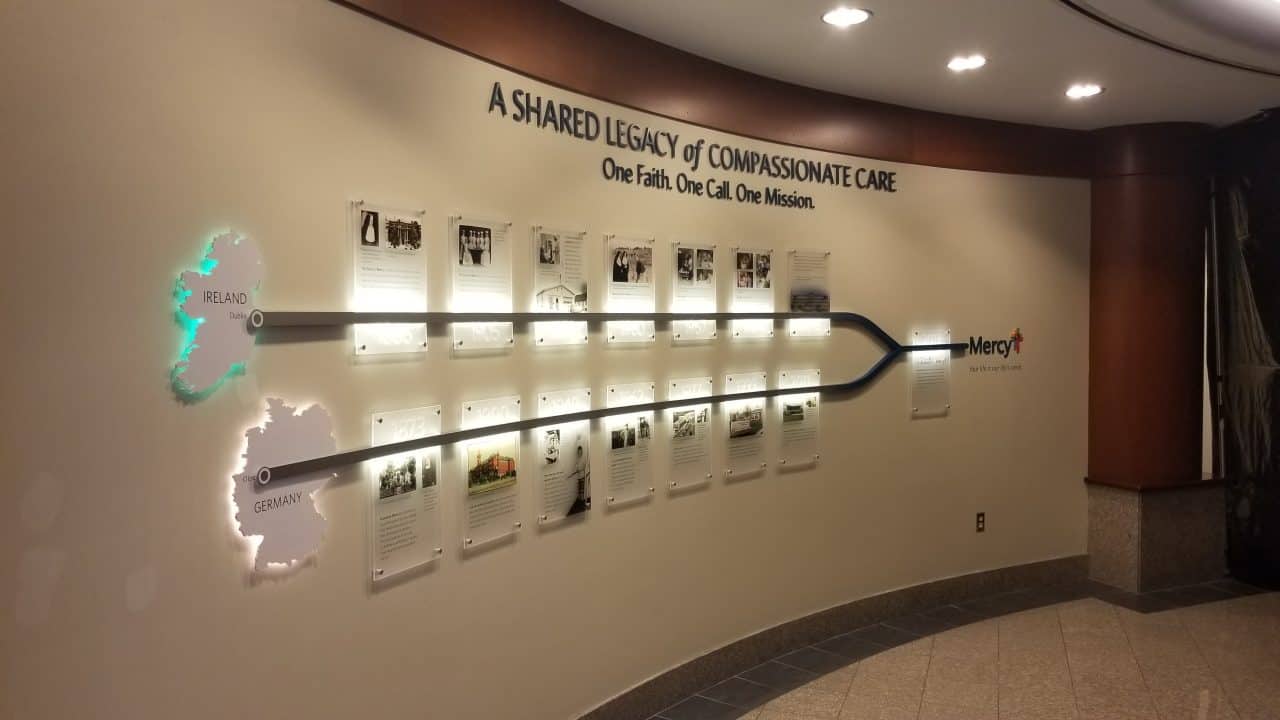 Interpretive Timeline Wall at Mercy Hospital - Engraphix Architectural ...