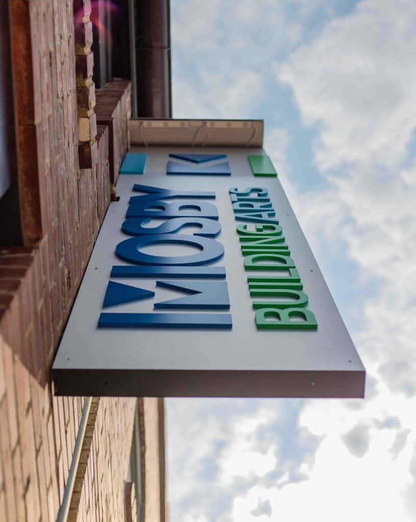 Exterior Signs at Mosby Building Arts - Engraphix Architectural Signage ...