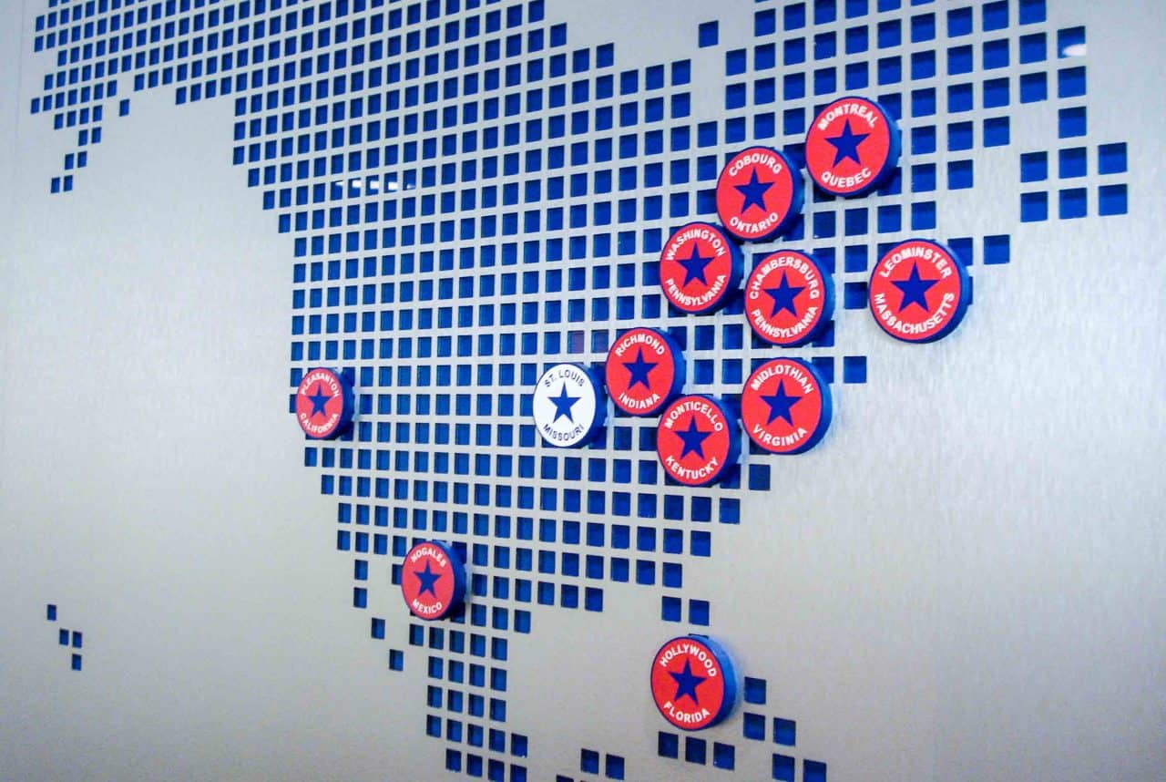 Custom Marking Map Display at Belden - Engraphix Architectural Signage ...